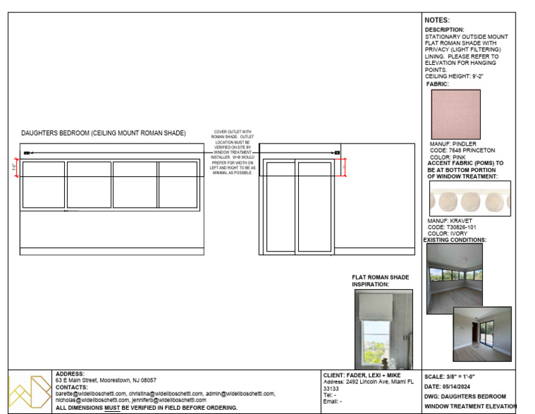 Window Treatment - Daughters Bedroom Elevations - Fader | PDF