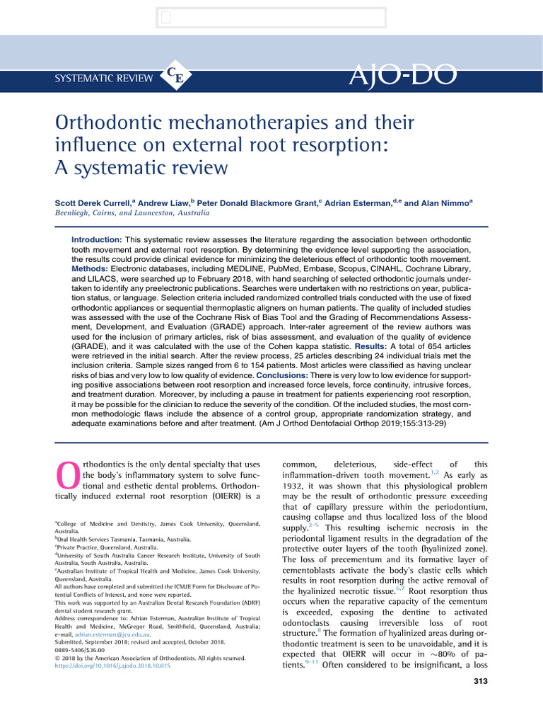External Root Resorption | PDF | Systematic Review | Randomized Controlled Trial