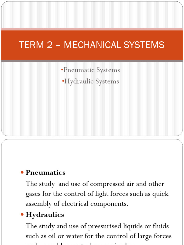 Grade-9-Term-2-Pt-1--Mechanical-Systems_085915 | PDF | Hydraulics | Liquids