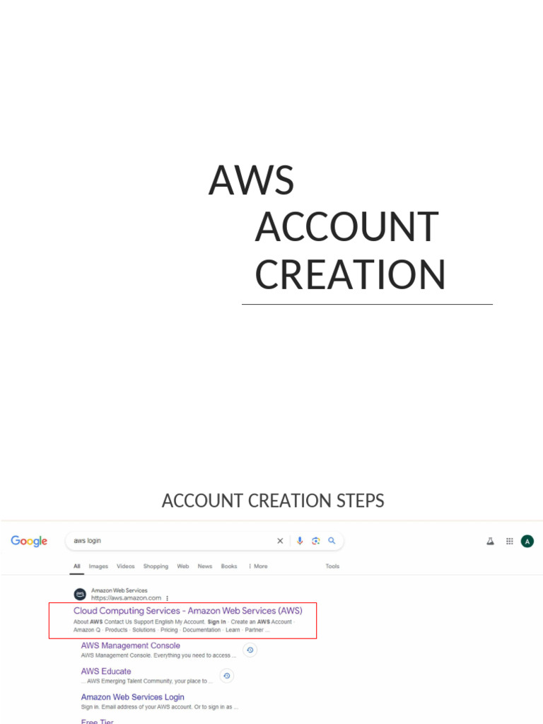 AWS Account Creation | PDF