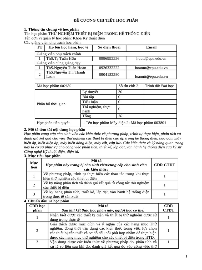 002659- Thu nghiem thiet bi dien trong HTD_2020 (2) | PDF