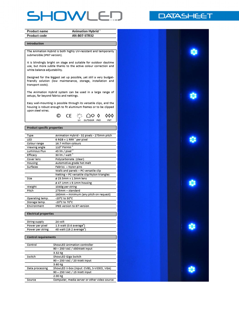 ShowLED HY Data Sheet 0314 | PDF | Light Emitting Diode | Electronics