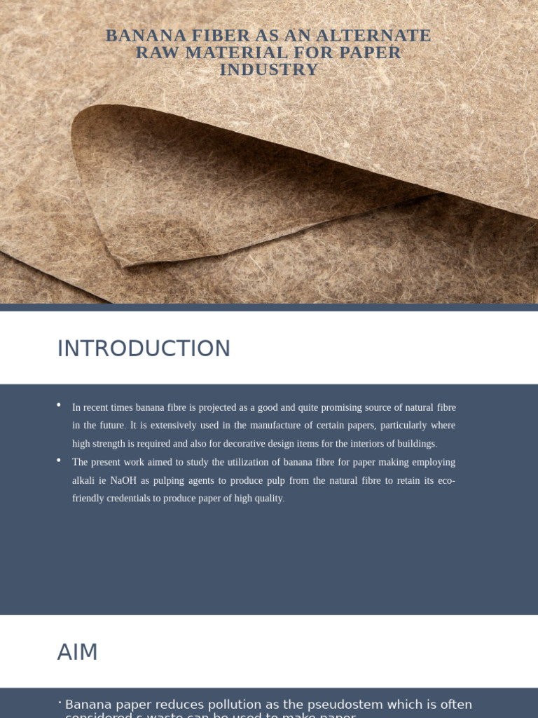 Banana Fiber As An Alternate Raw Material For Paper Industry | PDF ...