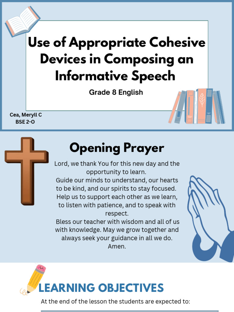 Use of Cohesive Devices in Composing an Informative Speech | PDF ...