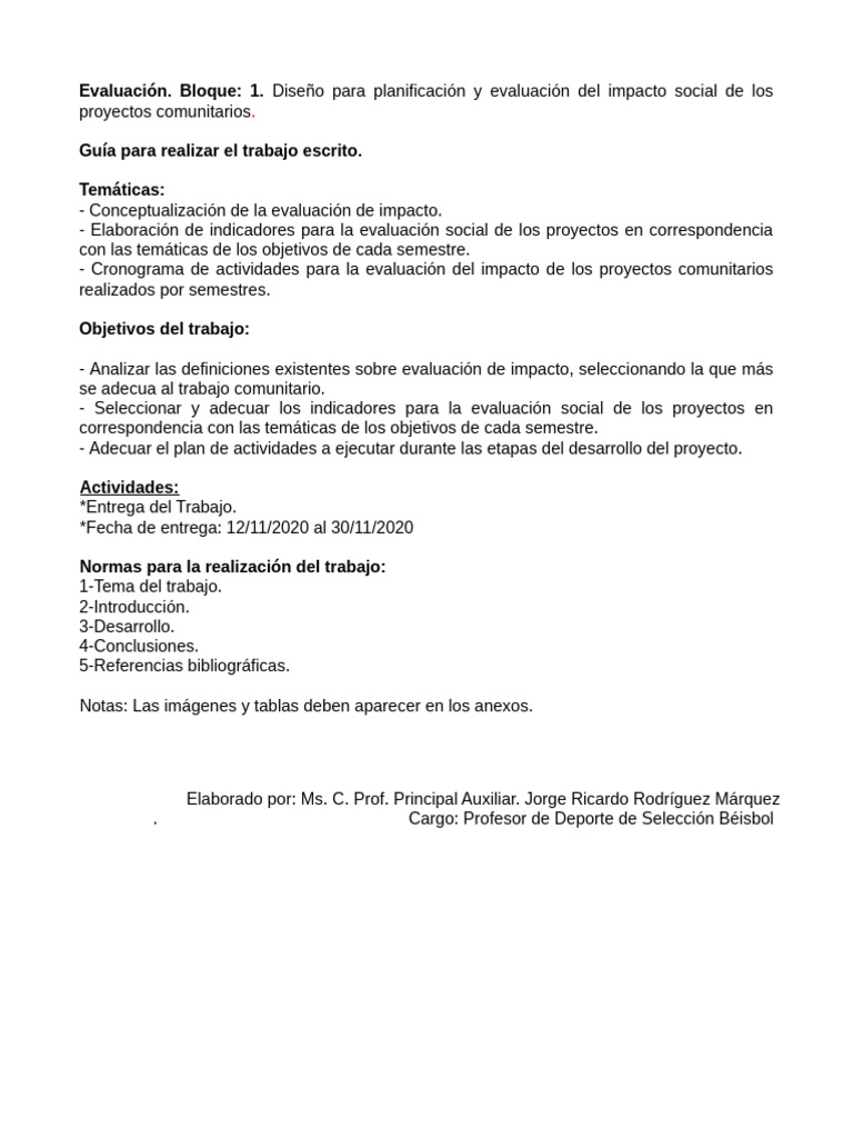 Guía para La Realización Del Informe Escrito. | PDF