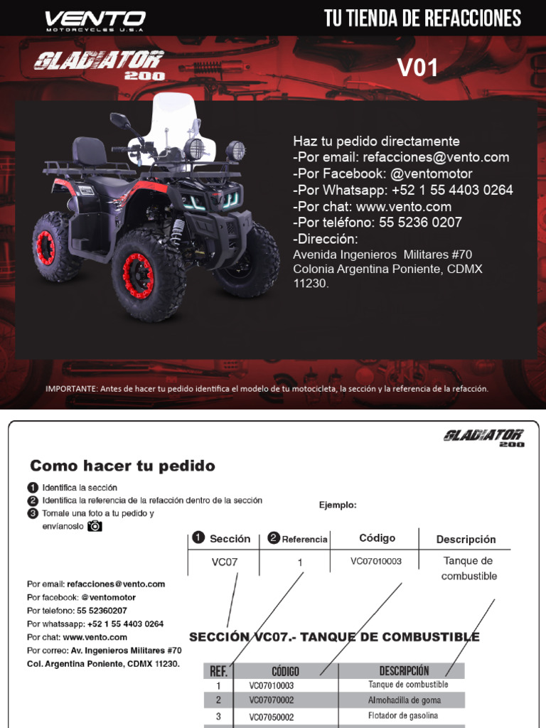 Gladiator 200 20255 | PDF | Embrague | Motocicleta