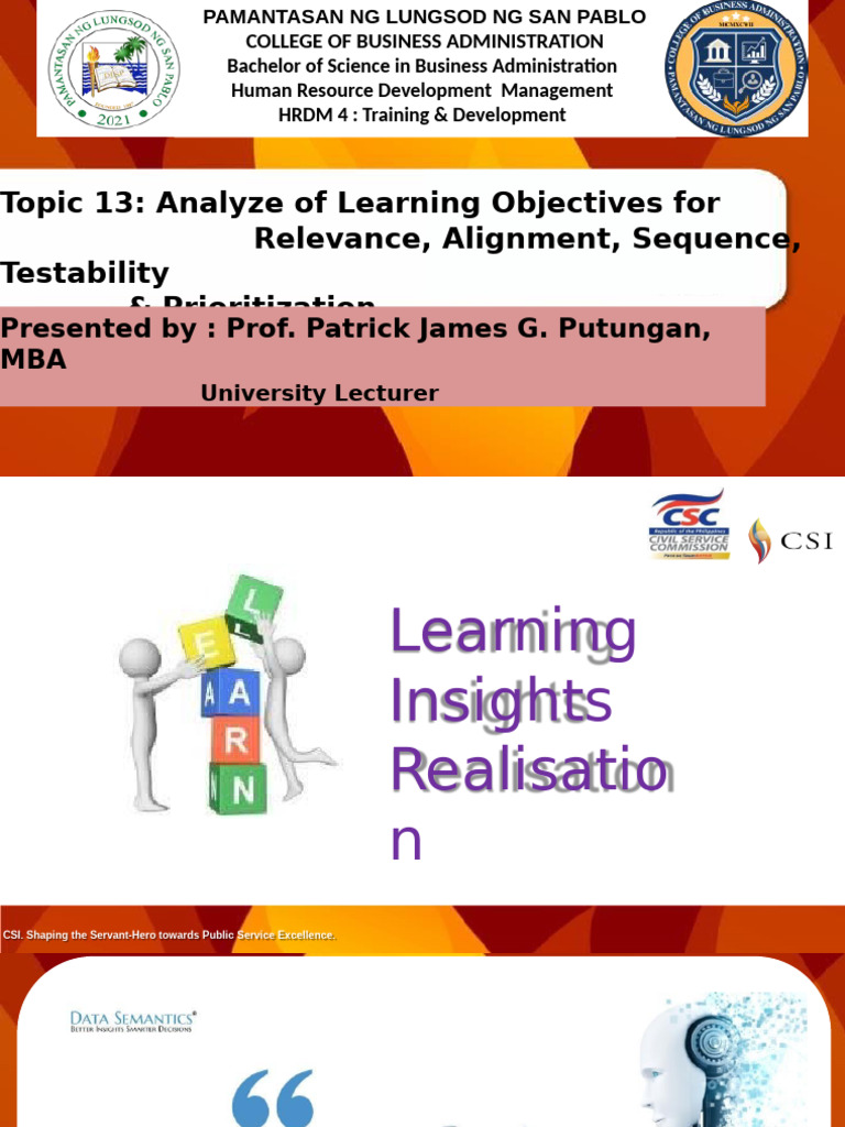 Analyze Your Learning Objectives For Relevance, Alignment, Sequence ...