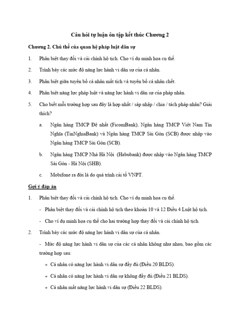 Dapan - Tu Danh Gia Chuong 2 | PDF