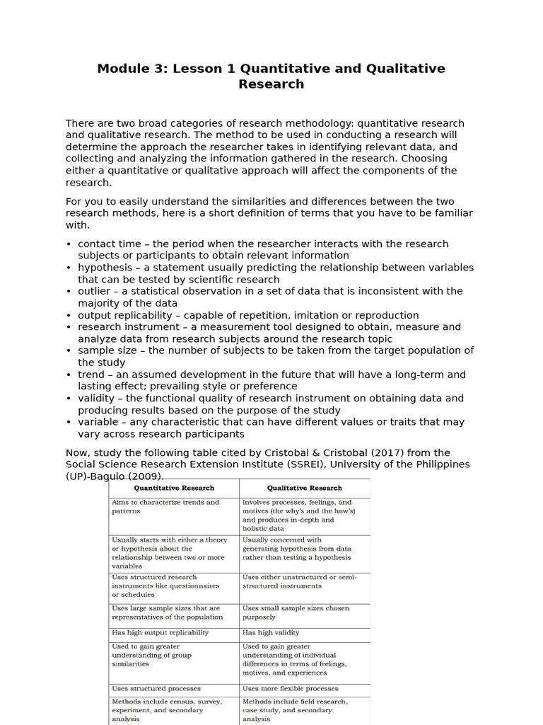 PR1 - Module 3 - L1 - LAS | PDF | Methodology | Quantitative Research