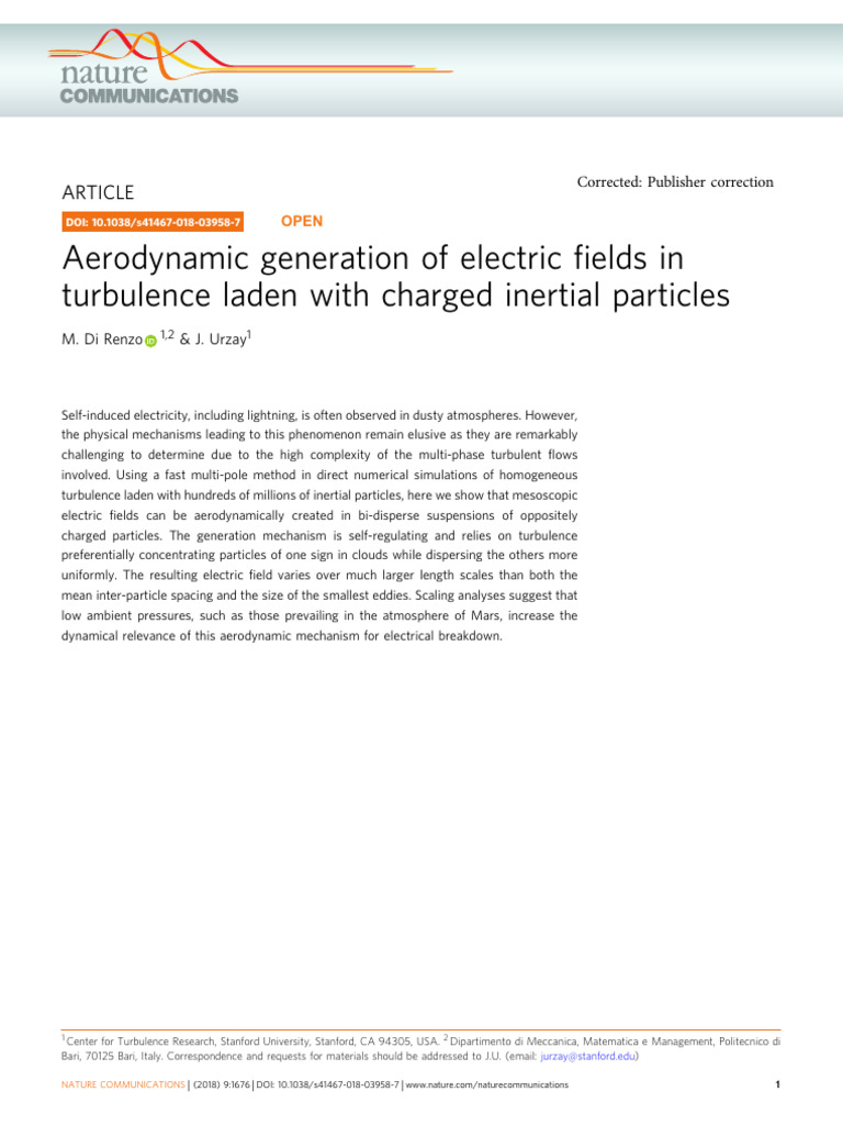 Electric Field Generation in Turbulent Flows | PDF | Turbulence ...