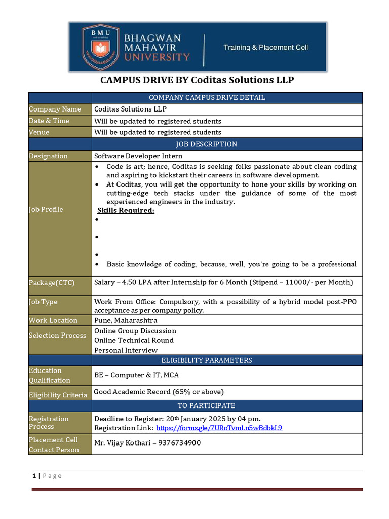 Notice for Coditas Solutions LLP | PDF