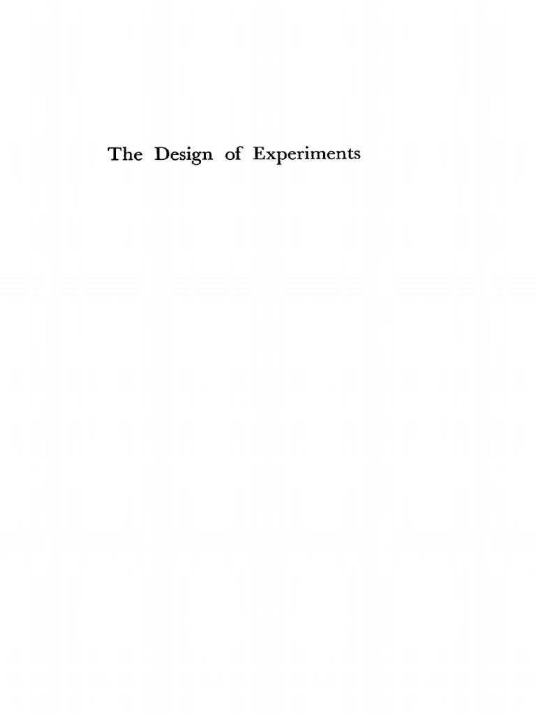R.A. Fisher - The Design of Experiments-Oliver and Boyd (1935) | PDF
