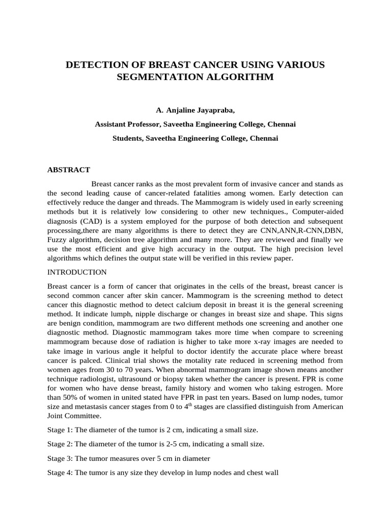 Breast Cancer Fully Completed Paper (2) - Abinav Batch | PDF ...