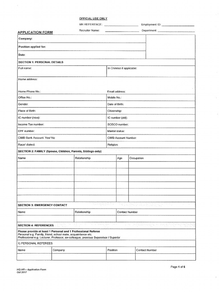 2.Job Application Form | PDF