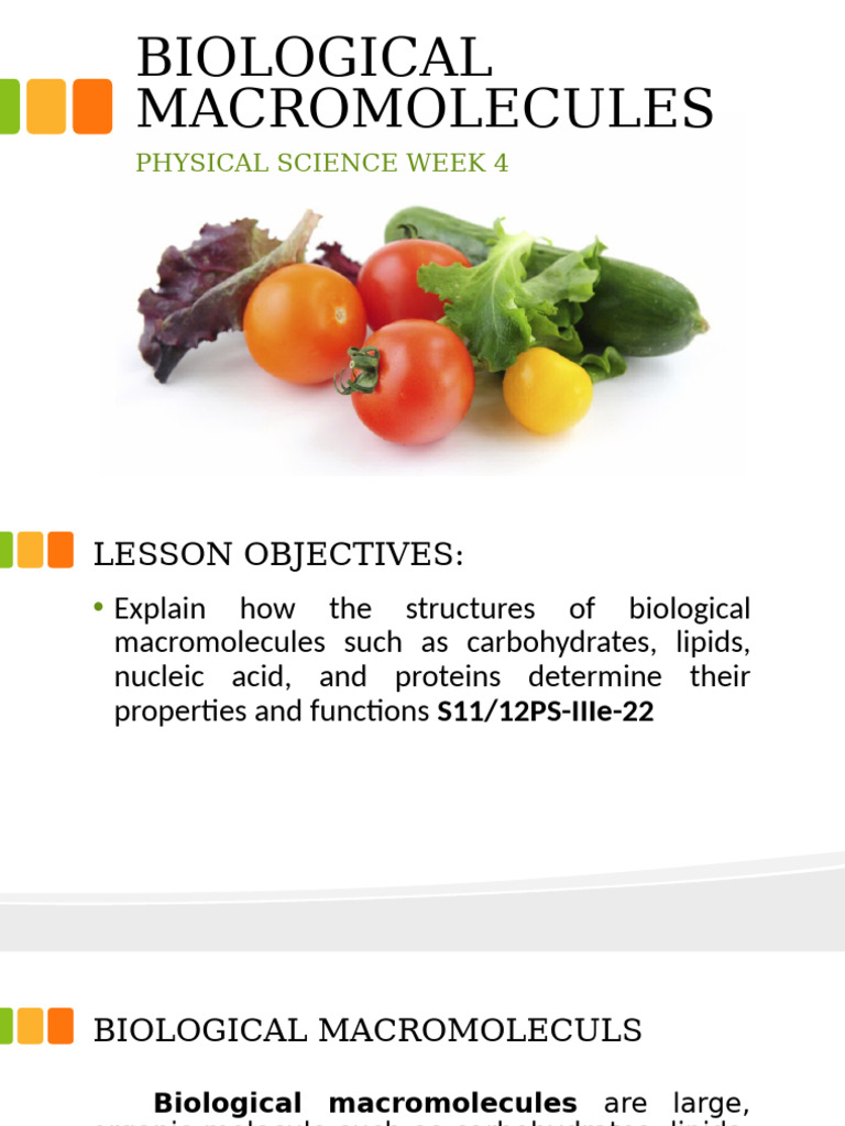 Week 4 Biological Macromolecules | PDF | Lipid | Carbohydrates
