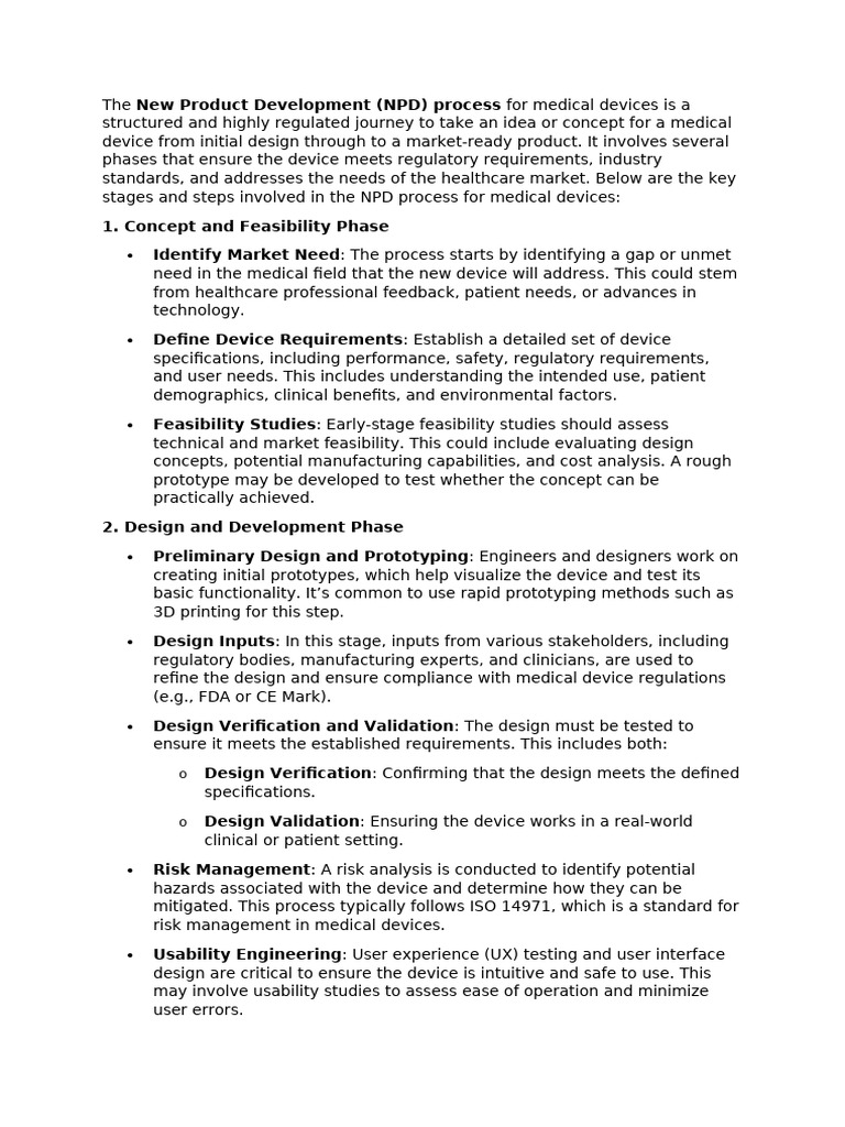 The New Product Development | PDF | Medical Device | Verification And Validation