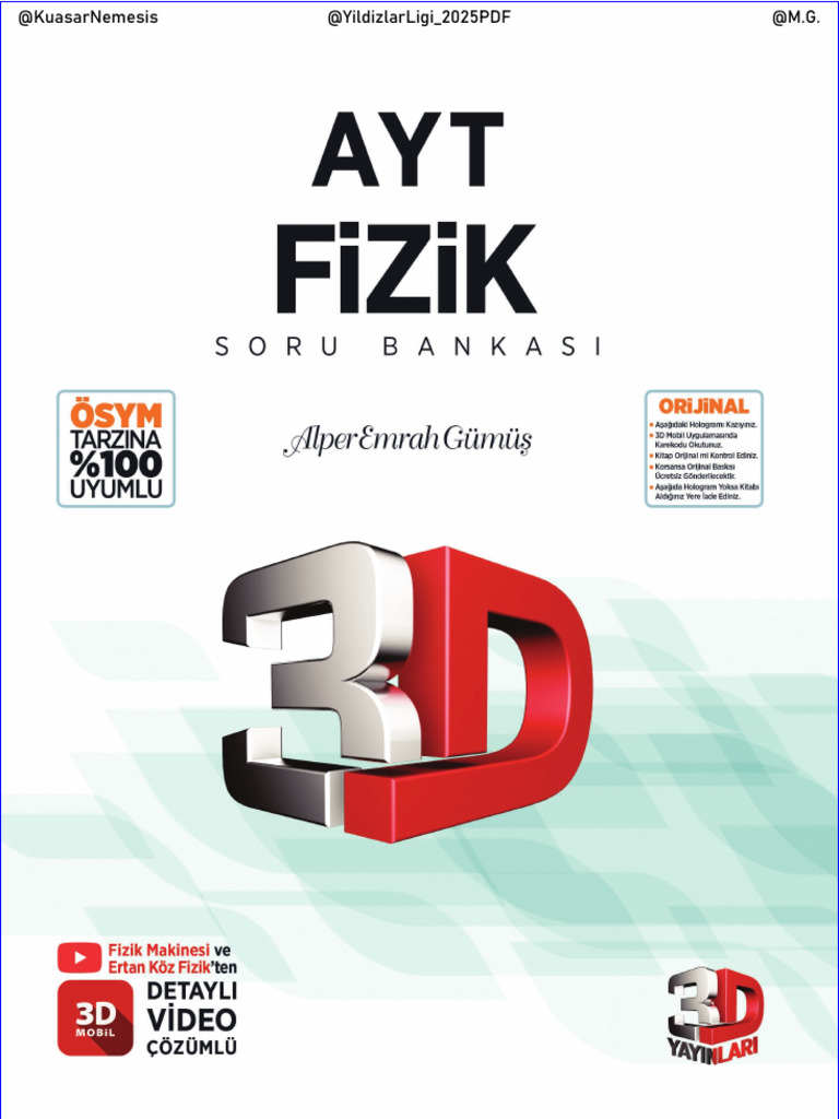 3D Yayınları AYT Fizik Soru Bankası | PDF