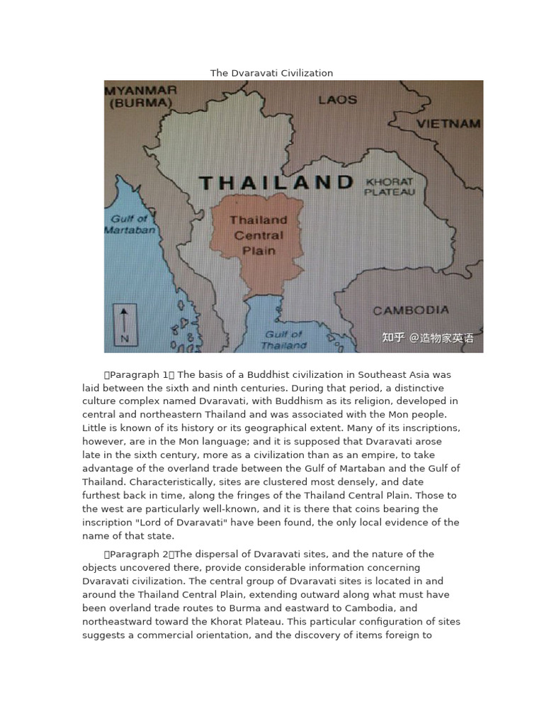 Overview of Dvaravati Civilization | PDF | Thailand | Khmer People