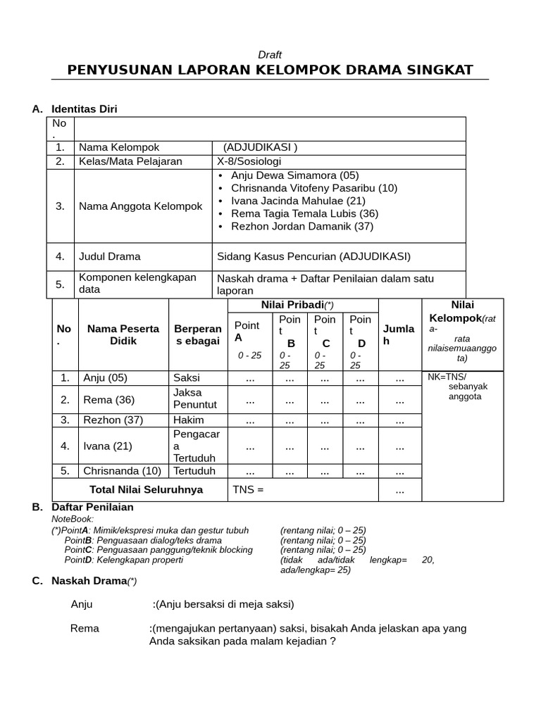 Rubrik Penilaian KLMPK 2 | PDF