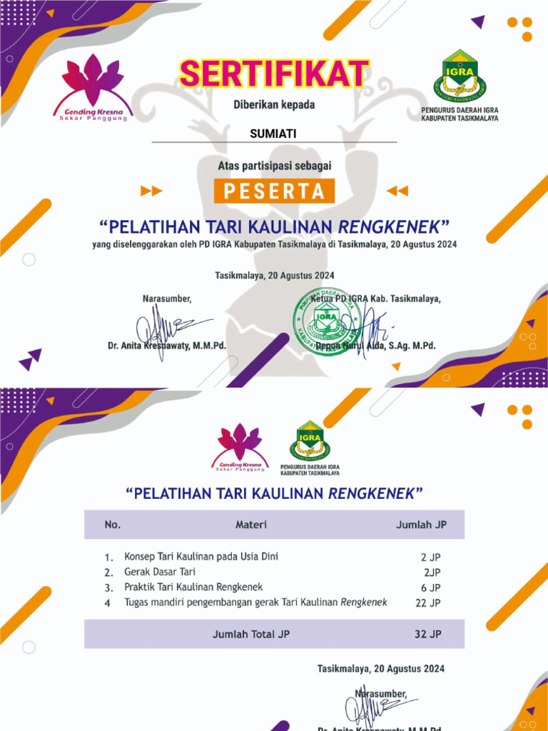 Sertifikat Sumiati | PDF