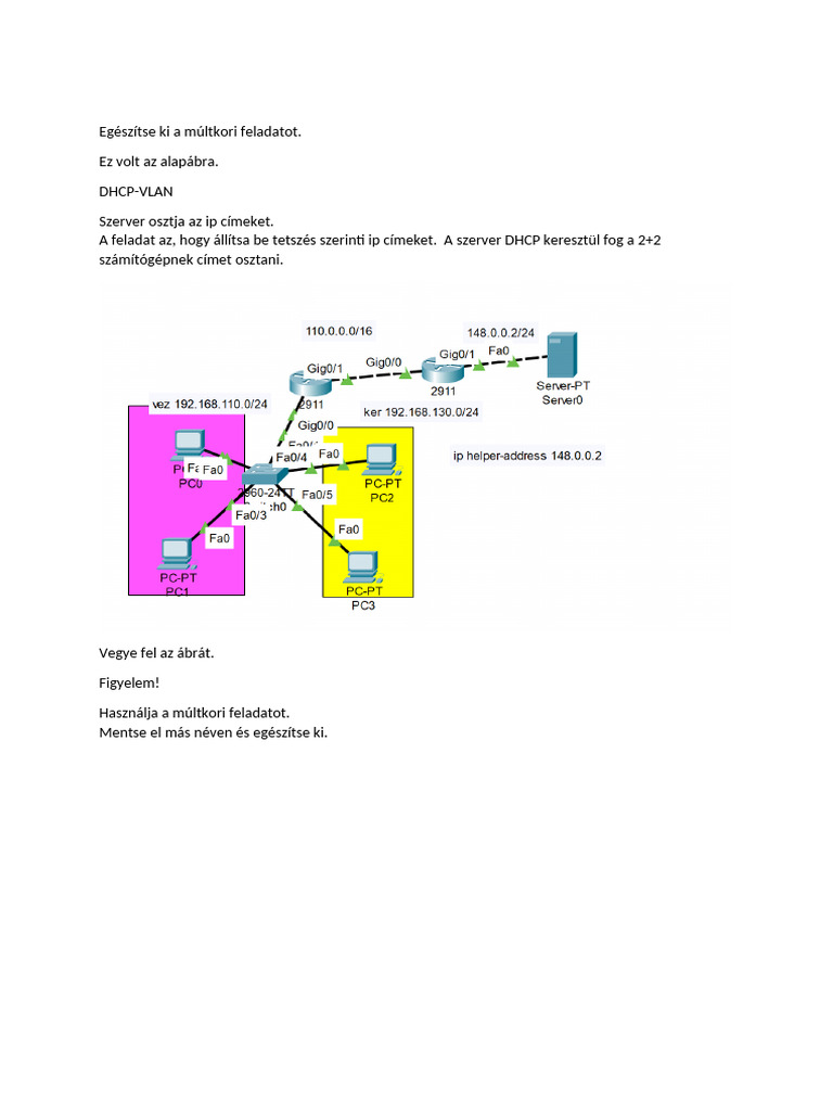 DHCP - Vlan Segédlet0207 | PDF