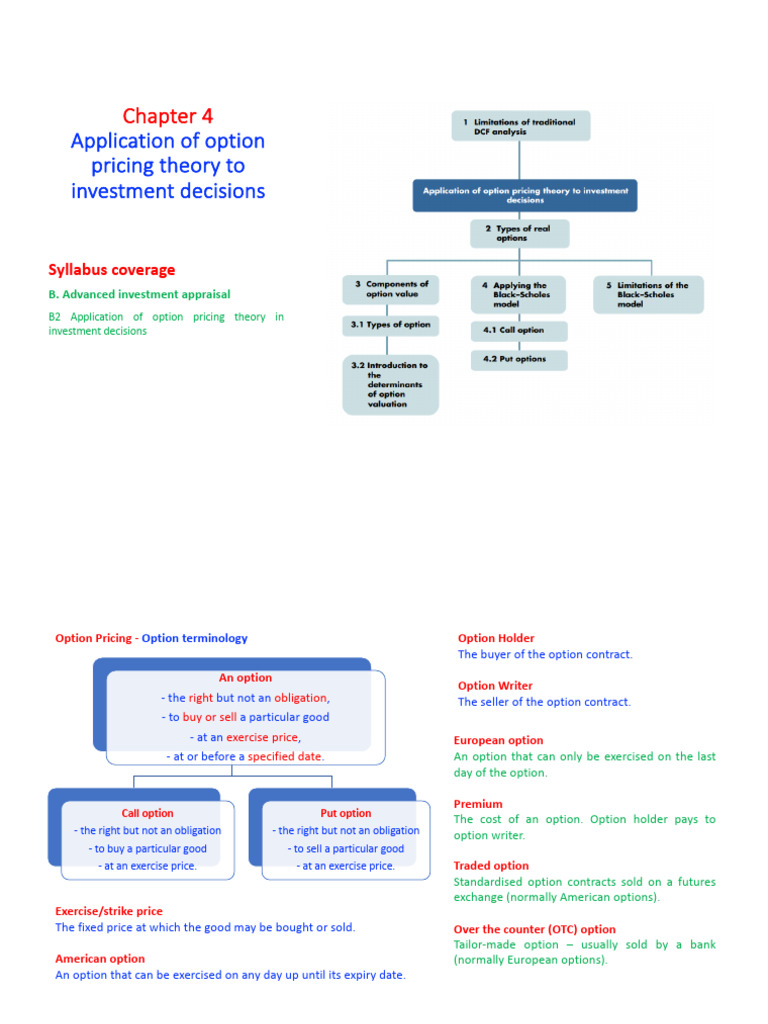 Option Pricing and Real Options | PDF | Greeks (Finance) | Option (Finance)
