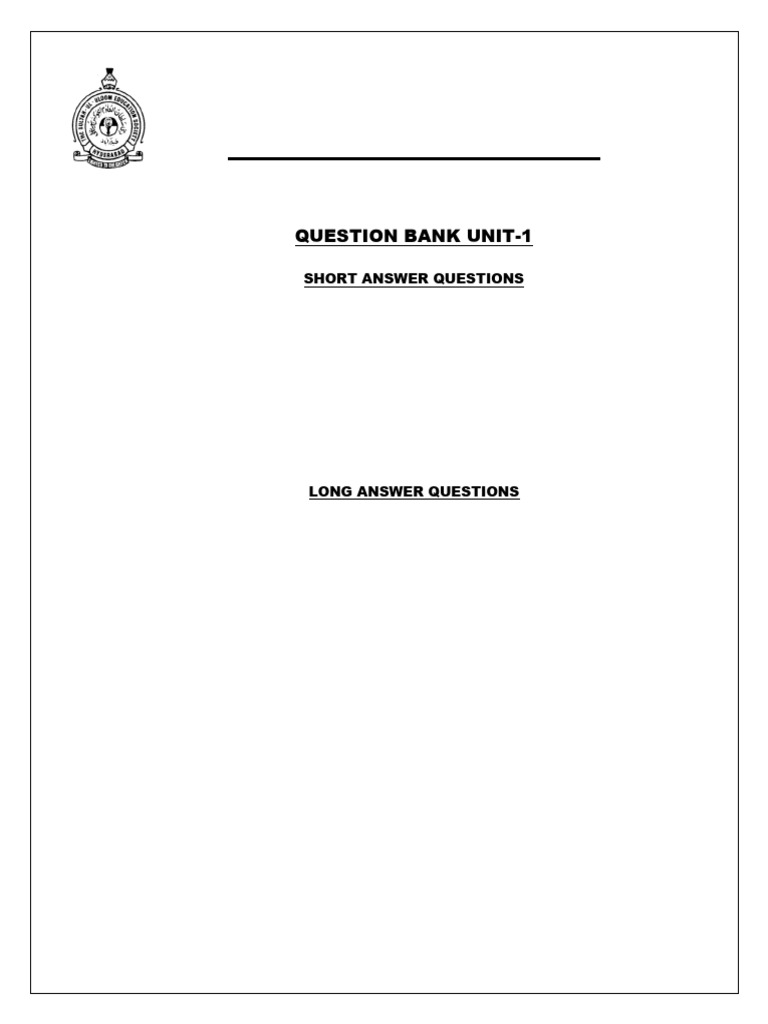 Dsa Unit-1 Question Bank | PDF