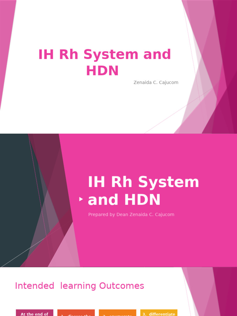3 IH New PPT RH System and HDN | PDF | Serology | Body Fluids