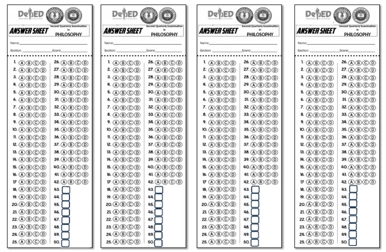 answer-sheet-50-itemssMODIFIEDblank | PDF
