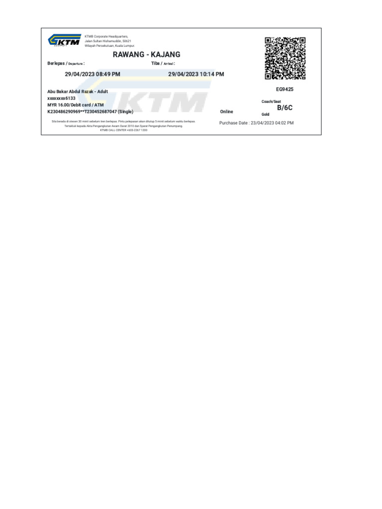 ETS - Intercity - Ticket | PDF