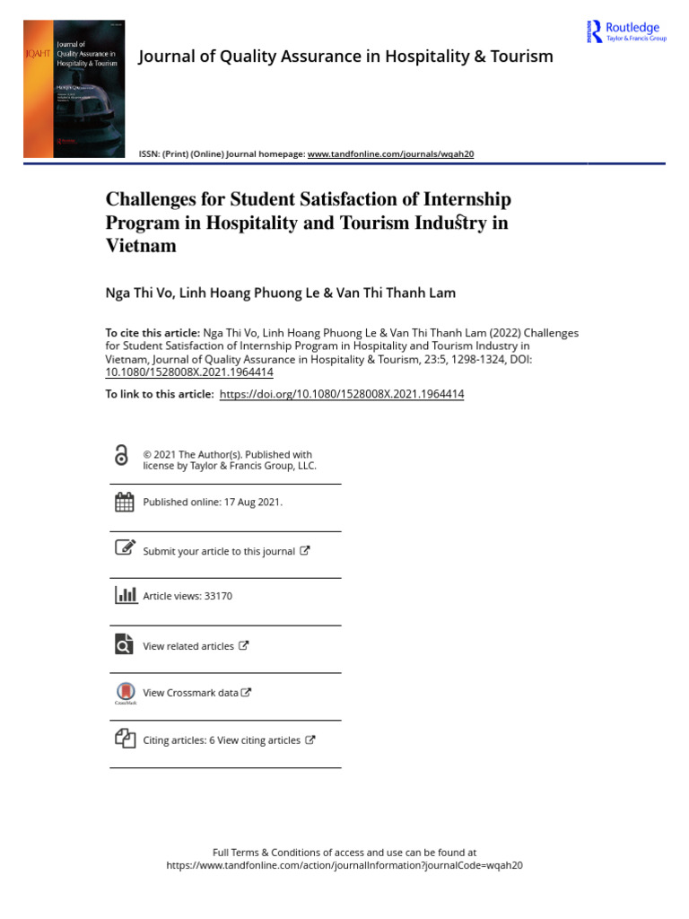 Challenges for Student Satisfaction of Internship Program in ...