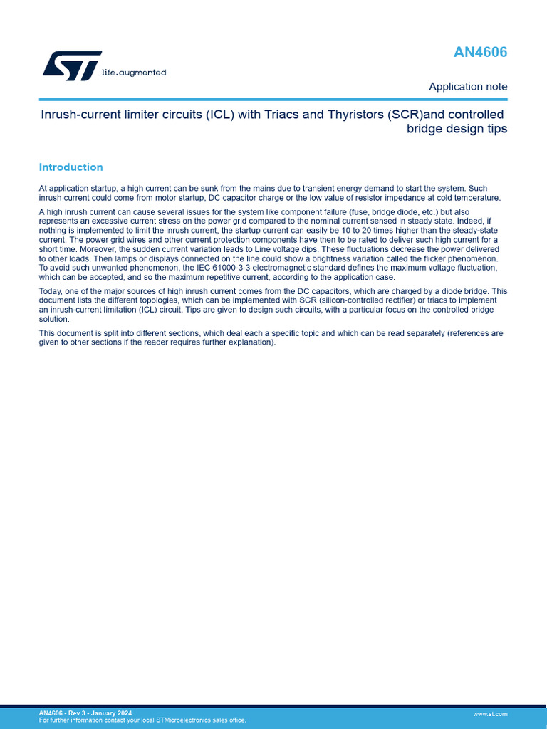 Inrush Current Limiter Design Guide | PDF | Resistor | Capacitor