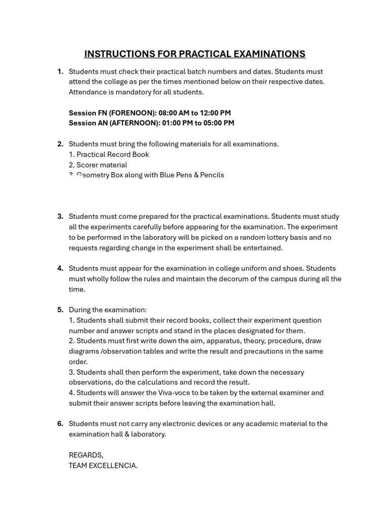 Practicals Instructions | PDF