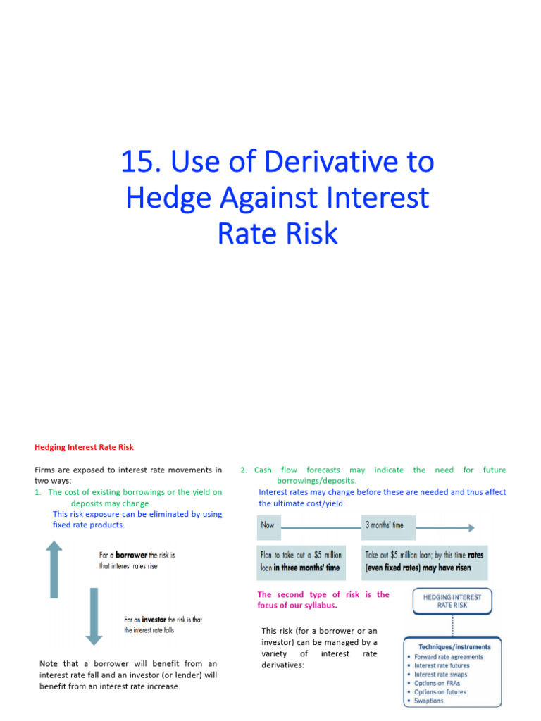 Hedging For Interest Rate Risk | PDF | Interest Rates | Interest