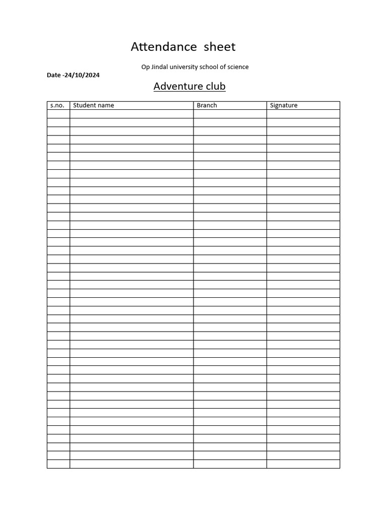 New Attendence Sheet | PDF