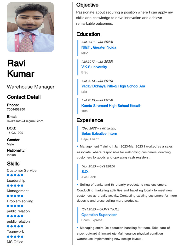 Ravi Resume 634 | PDF