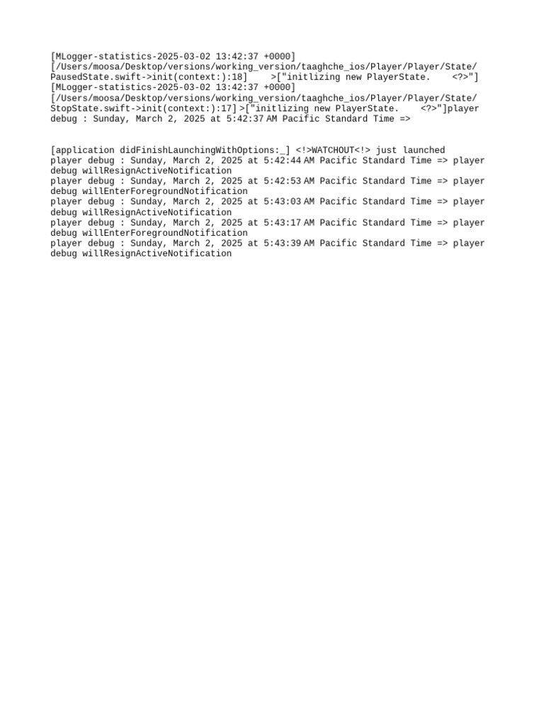 Player Debug Log | PDF