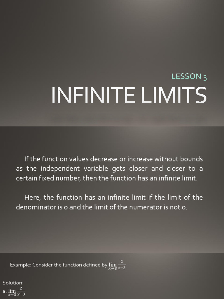 Understanding Infinite Limits in Calculus | PDF | Asymptote | Function (Mathematics)