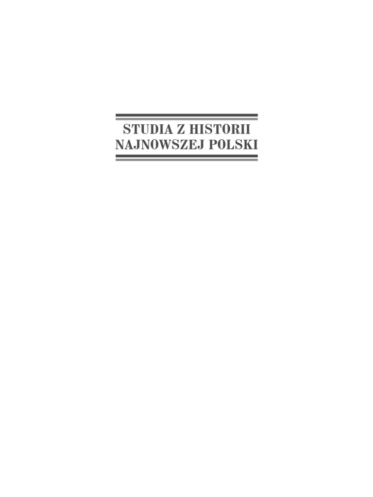 Studia Z Historii Najnow Polski Tom2 Na Strone | PDF