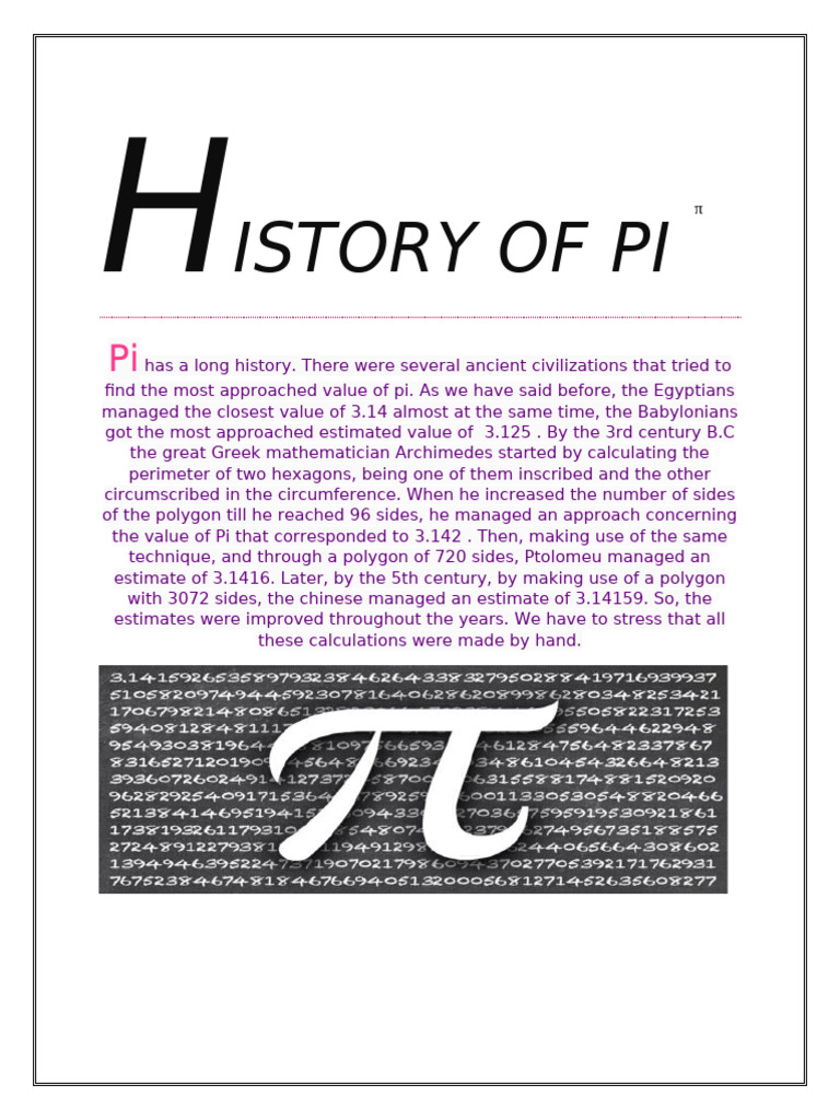 History of pi π | PDF