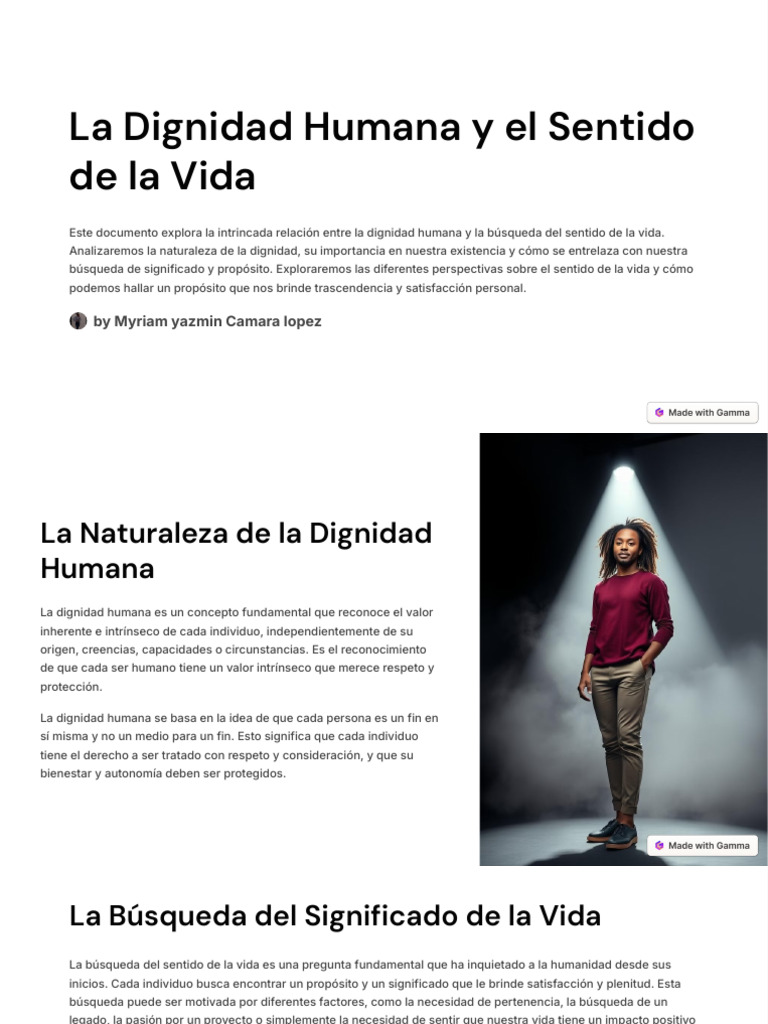 Dignidad y Sentido de la Vida | PDF | Significado de la vida | Dignidad