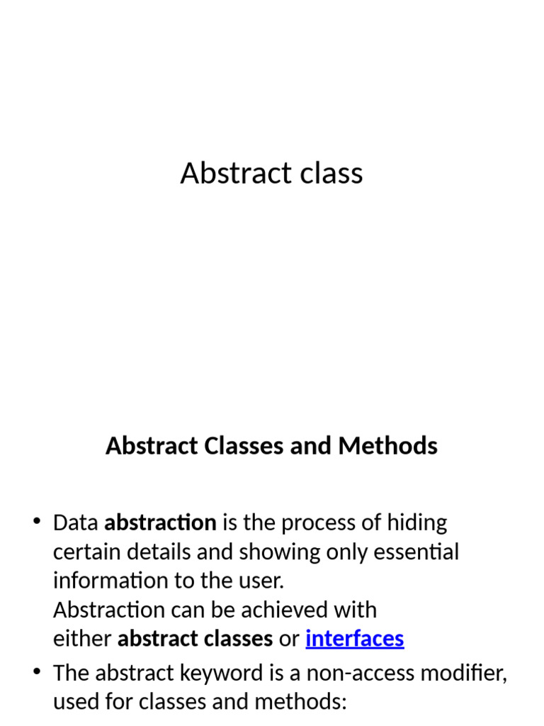 Abstract Class Seminar | PDF