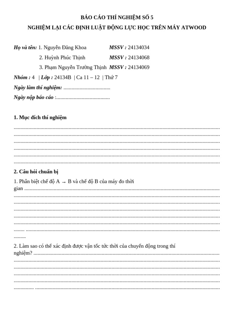 Báo Cáo TNVL Bài 5 | PDF