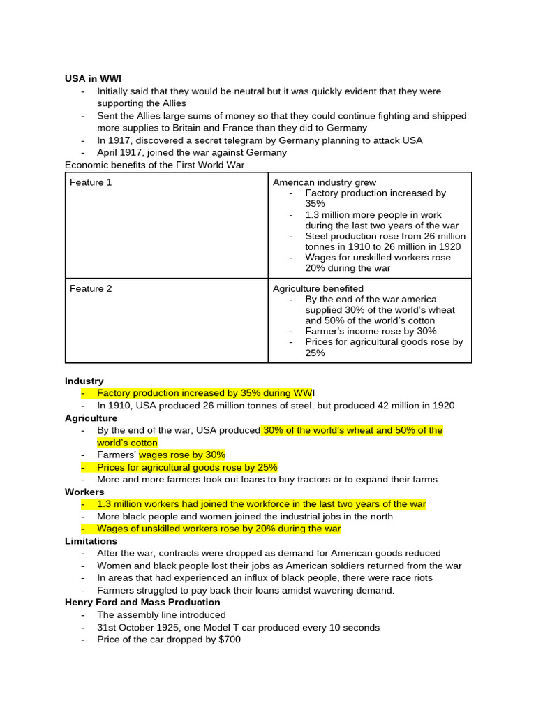 USA's Economic and Social Changes in WWI | PDF | New Deal | Franklin D ...