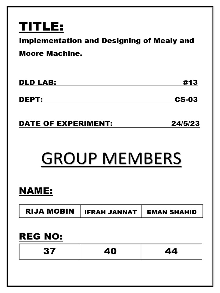 DLD Lab # 13 | PDF | Electronic Design | Digital Electronics
