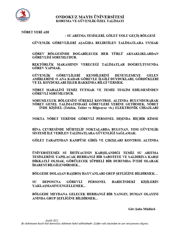 PP4.5.TAL0032 Koruma Ve Guv. Mud. Su Deposu Aritma | PDF