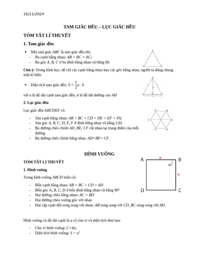 (Hinh Hoc) Tuan 4 - Buoi 1 | PDF