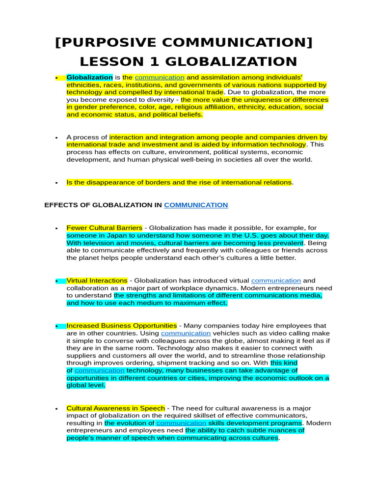 Purposive Communication Midterm Lesson 1-3 | PDF | Multimedia | Internet
