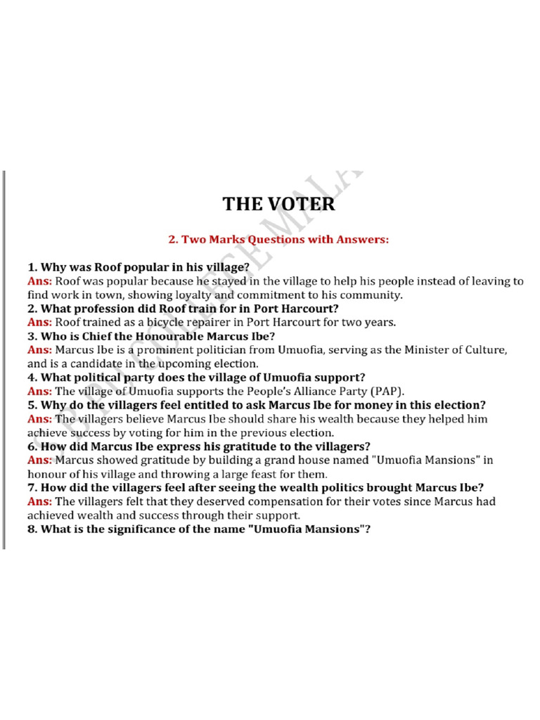 2-3 marks of The voter | PDF