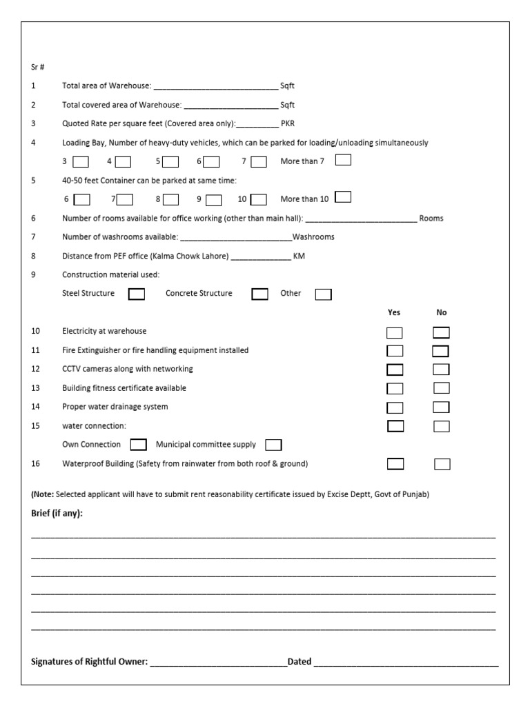 Warehouse Evaluation Checklist | PDF